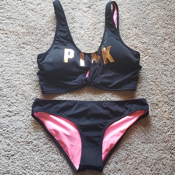 PINK Victoria's Secret | Swim | Vs Pink Padded Top Rutched Bottom Swim ...